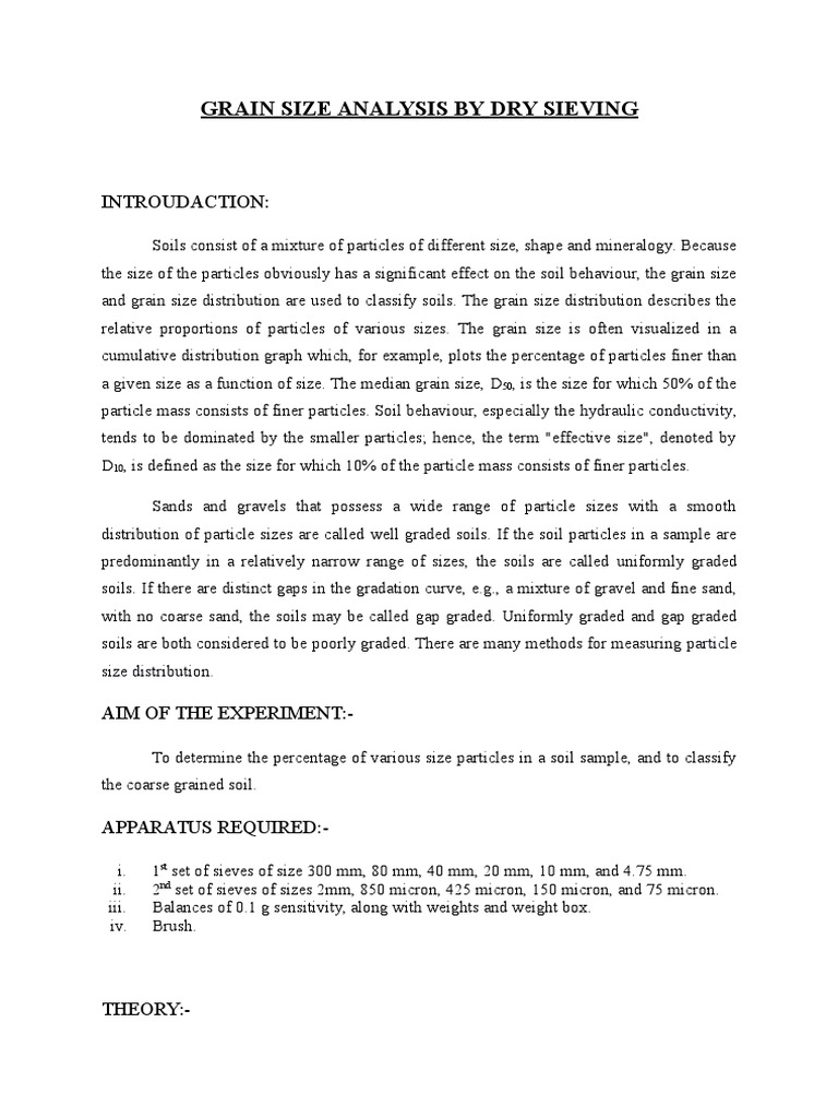 Grain Size Analysis | PDF | Sand | Particle Size Distribution