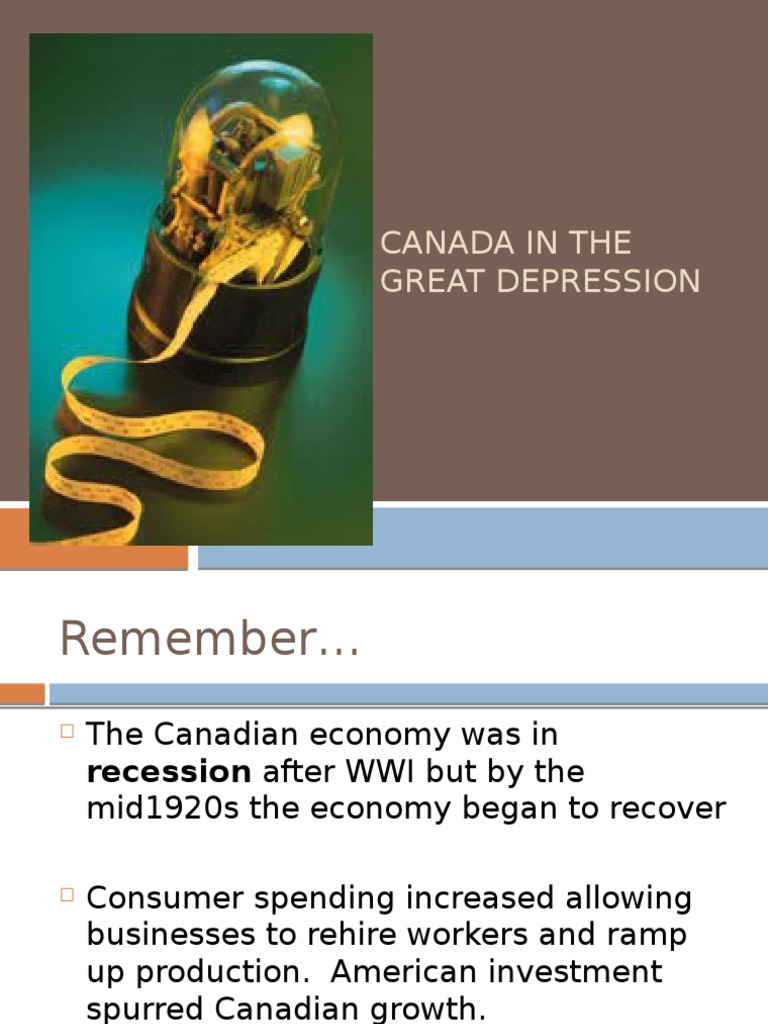 Canada’s Economy During the Great Depression | PDF | Recession | Wall ...