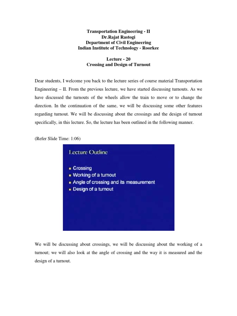 Turnout Design and Crossing Types | PDF | Track (Rail Transport) | Tangent