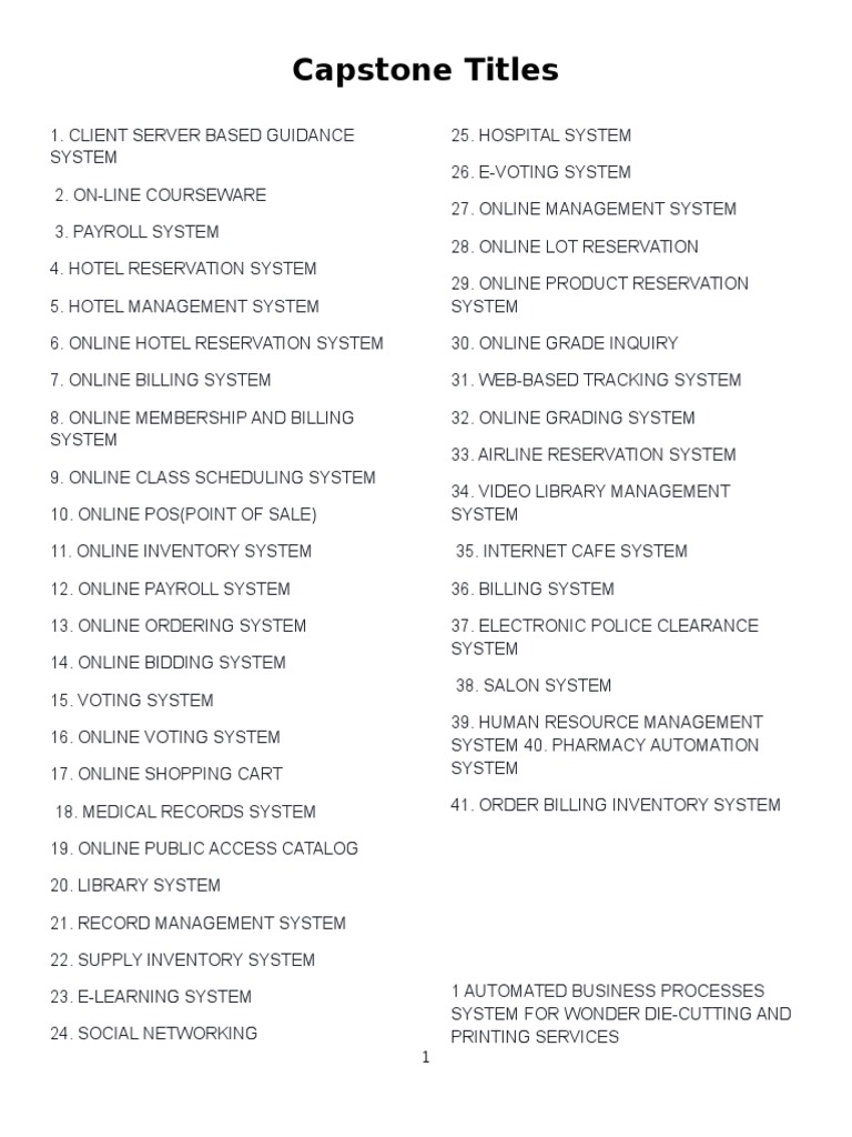 Capstone Titles Compilation | PDF | Android (Operating System) | Mobile App
