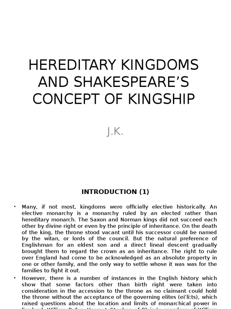 Shakespeare's Kingship and Legitimacy | PDF | Hamlet | Shakespearean ...