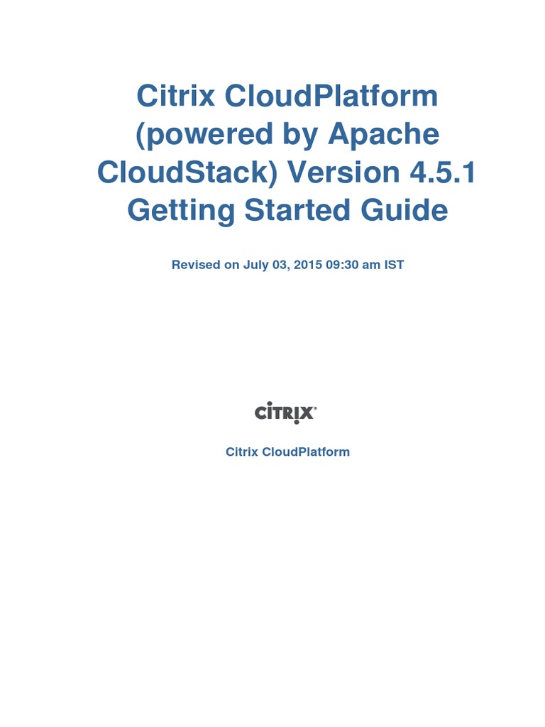 CloudPlatform Powered by Apache CloudStack Version 4.5.1 Getting Started Guide | PDF | Ip ...