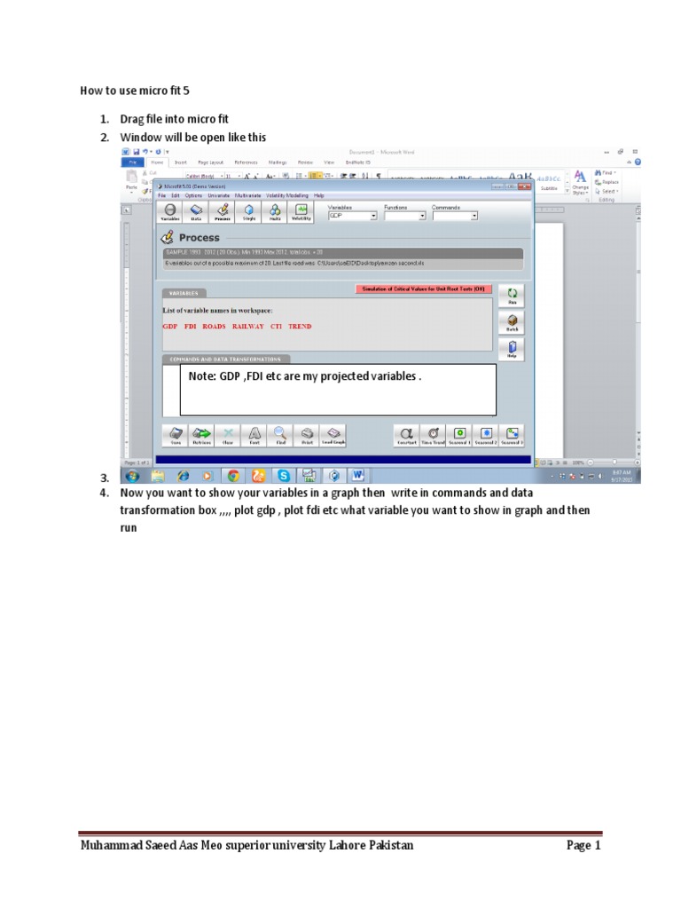 How To Use Microfit 5 PDF | PDF | Autocorrelation | Statistical Theory