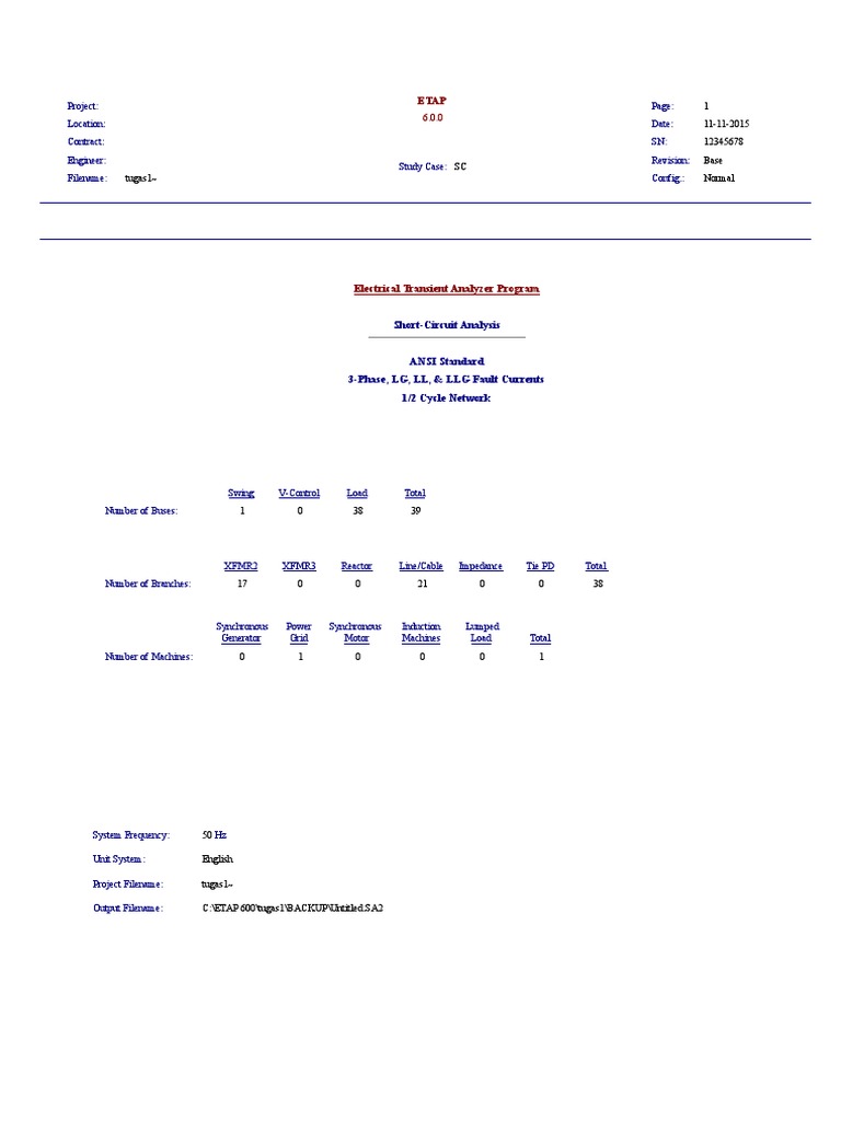 Short-Circuit Analysis | PDF | Electrical Impedance | Electrical Engineering