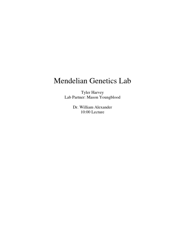 Mendelian Genetics Lab | PDF | Coeliac Disease | Gluten