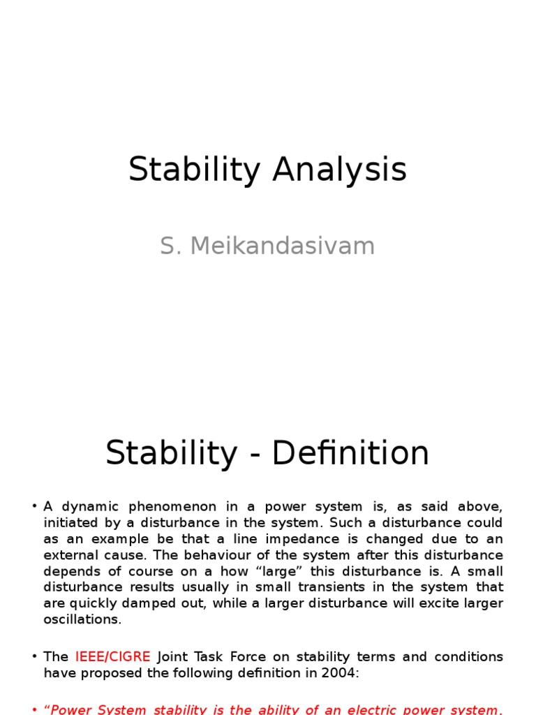 Stability Analysis | PDF | Stability Theory | Steady State