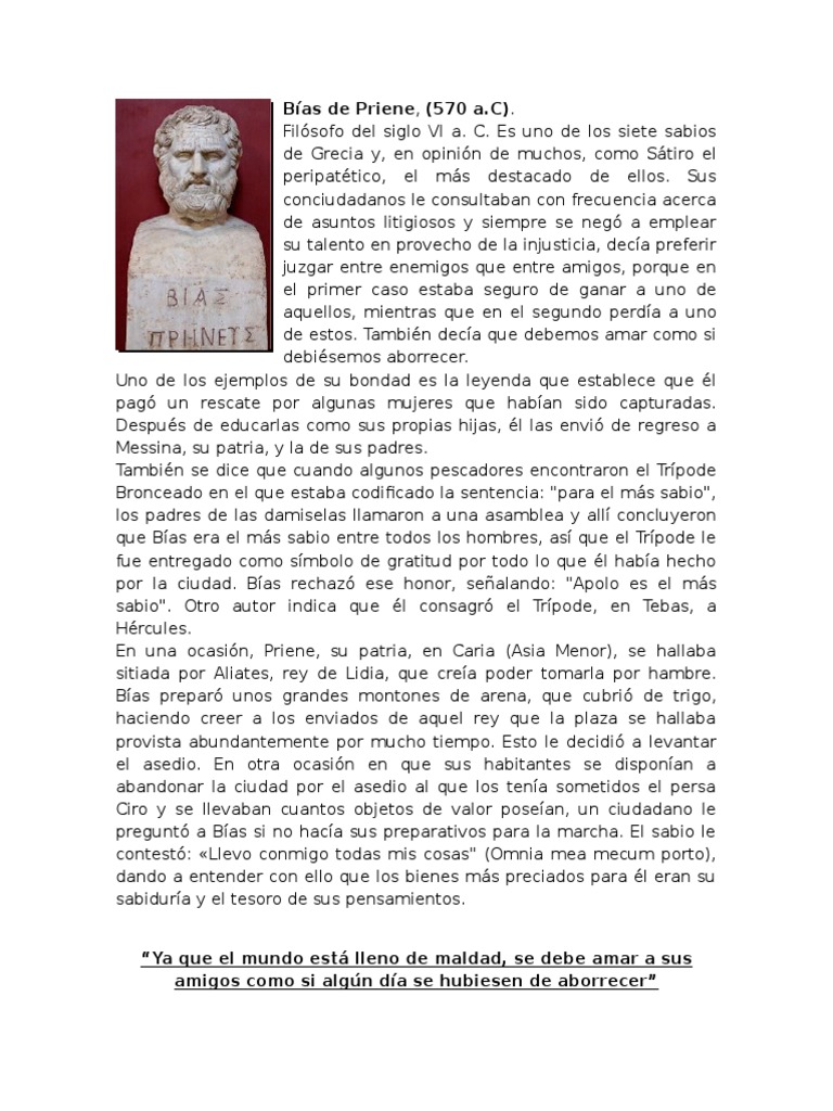 7 Sabios de Grecia | PDF | Antiguedad clasica | Antigua Grecia