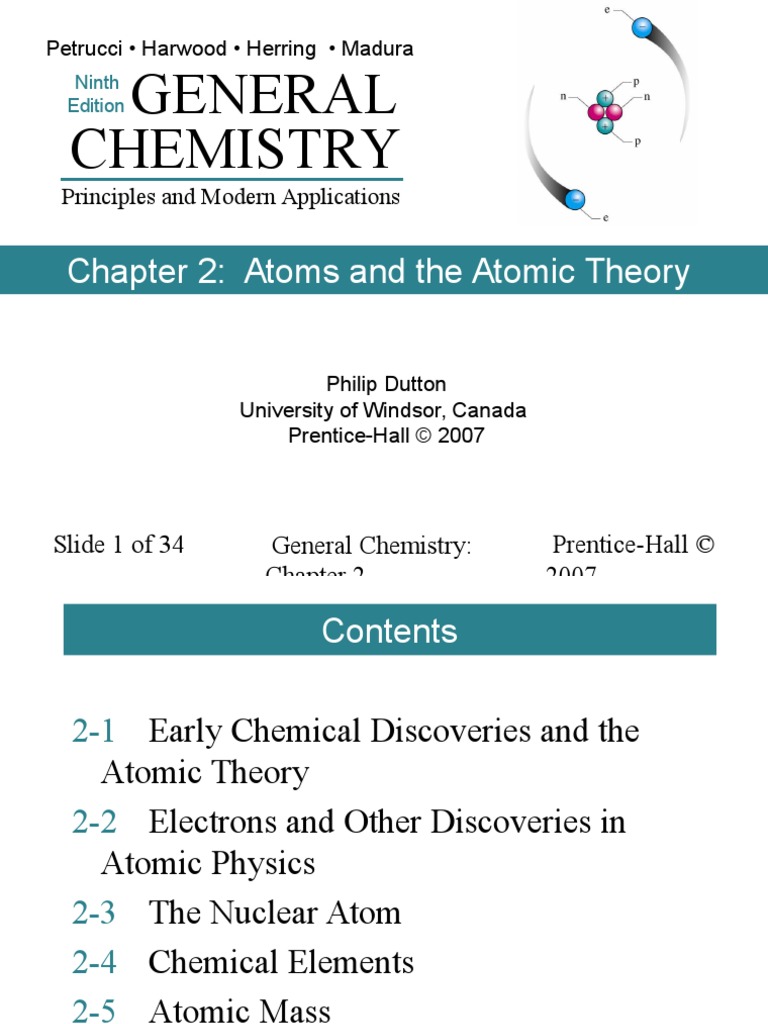 Chemistry General: Chapter 2: Atoms and The Atomic Theory | PDF | Mole ...