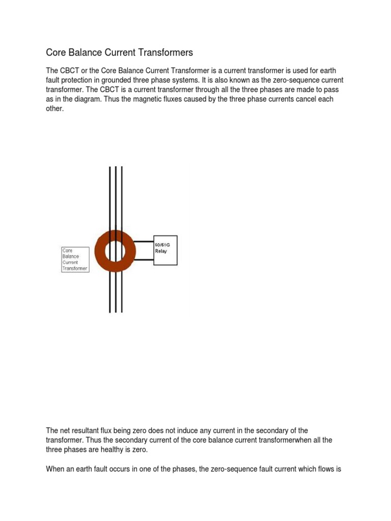 Core Balance Current Transformers | PDF | Science & Mathematics