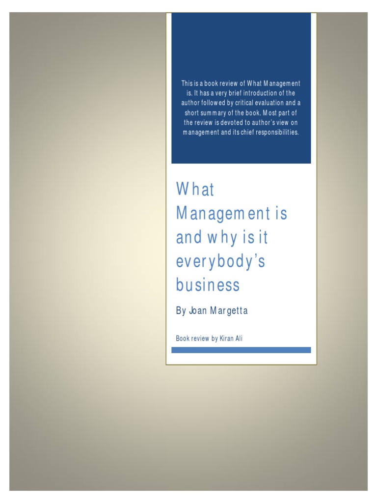 Book Review of What Management Is | PDF | Strategic Management | Innovation