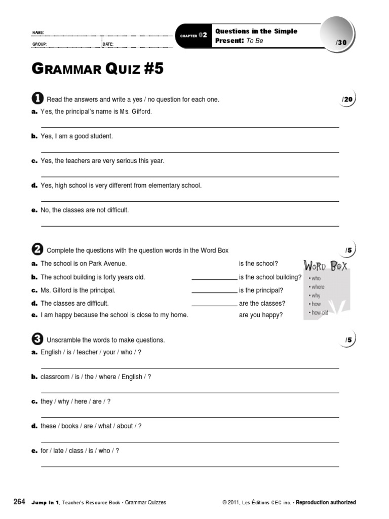 Simple Present Grammar Quiz Guide | PDF | Career & Growth | Language ...
