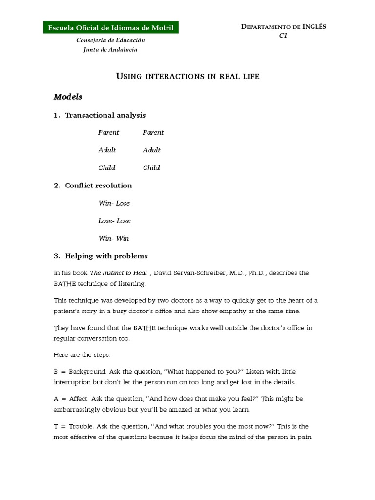 Real-Life Interaction Techniques Guide | PDF