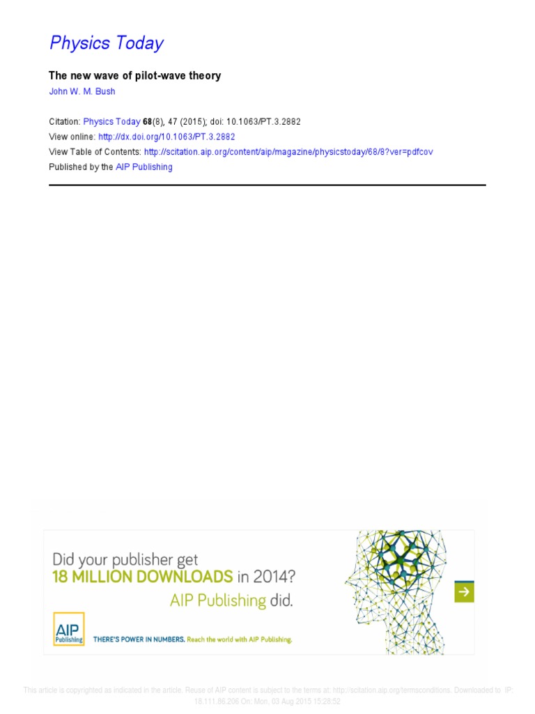 Bush Physics Today2015 | PDF | Waves | Quantum Mechanics