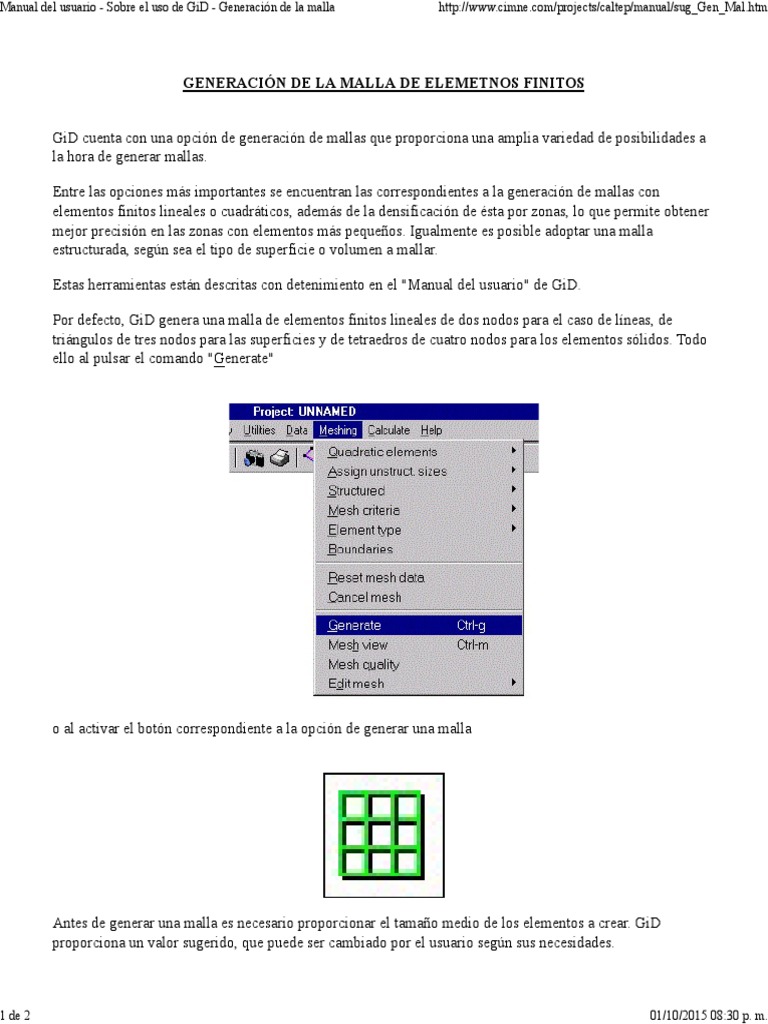Tutorial de Generación de Mallas en GiD | PDF | Informática