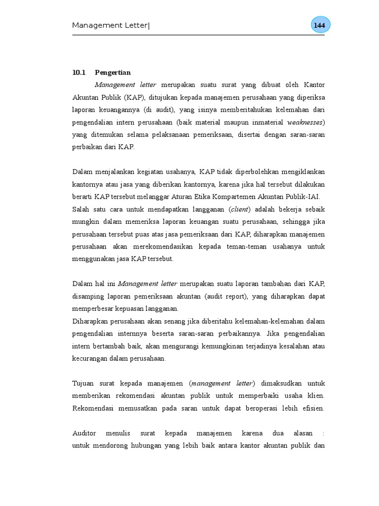 Management Letter | PDF