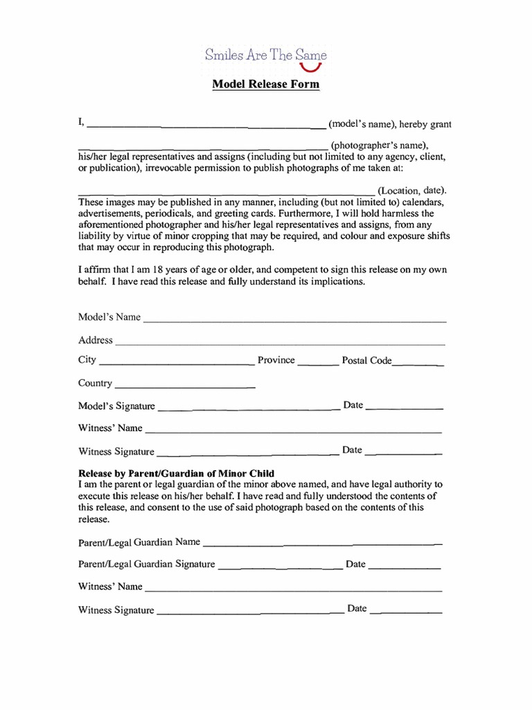 Model Release Form Template | PDF