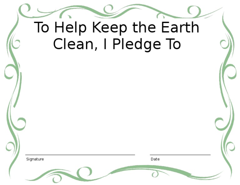 I Pledge To Certificate | PDF