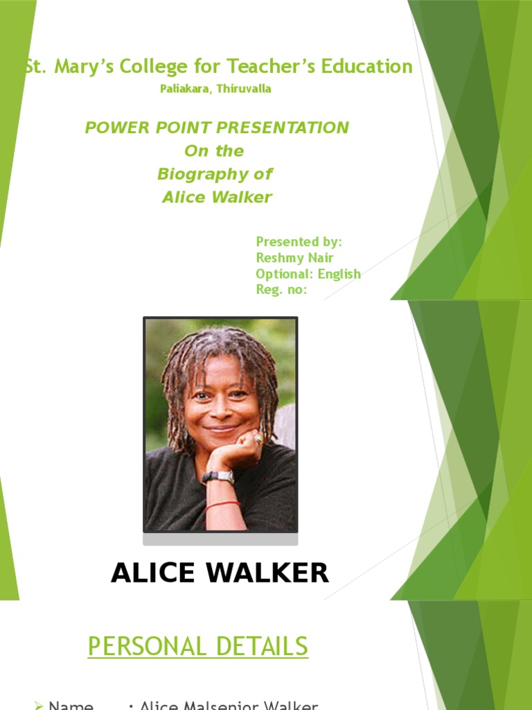 Biography of Alice Walker | PDF | American Literature | Novels