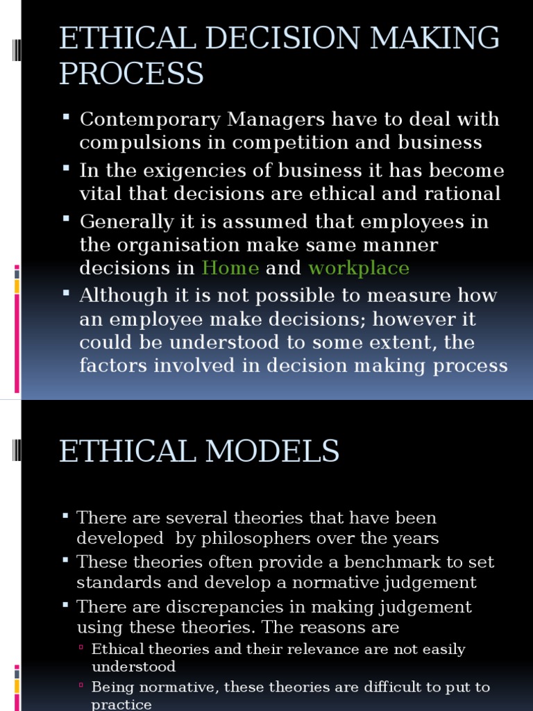 Ethical Decision Making Process | PDF | Rights | Value (Ethics)