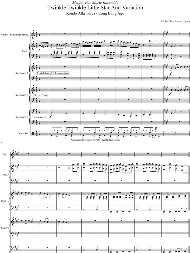 Twinkle Twinkle Little Star - Medley For Ensemble Instrument