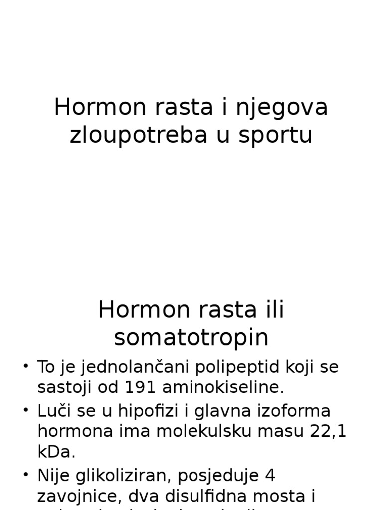 Hormon Rasta I Njegova Zloupotreba U Sportu | PDF