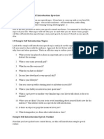Introduction Speech Examples and Tips | PDF | Public Speaking ...