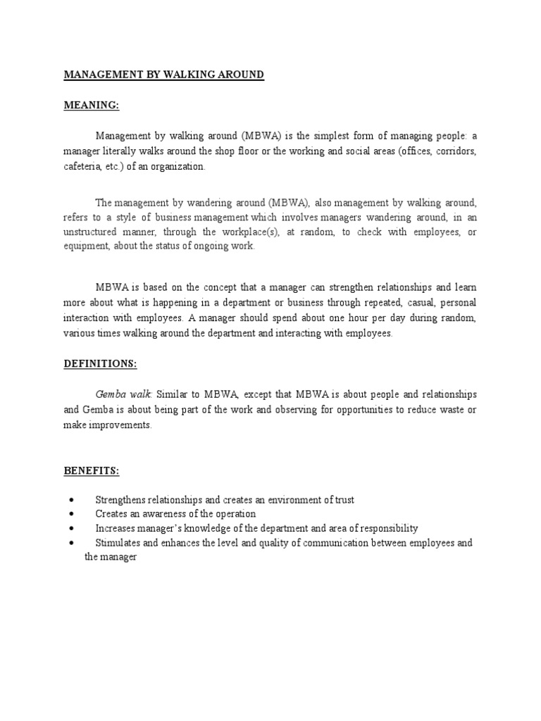 Management by Walking Around | PDF | Hewlett Packard | Employment