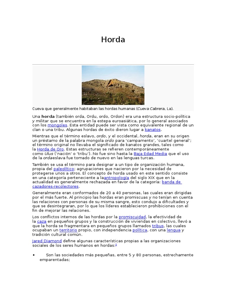 Horda | PDF | Matriarcado | Religión y creencia