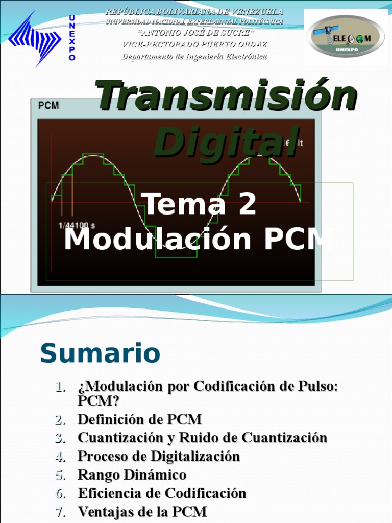 tema-2-modulacion-pcm.ppt | Convertidor analógico a digital | Muestreo ...