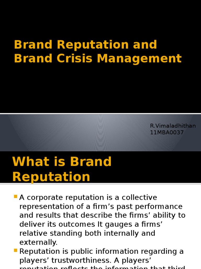 Brand Crisis and Reputation Management | PDF | Career & Growth | Business
