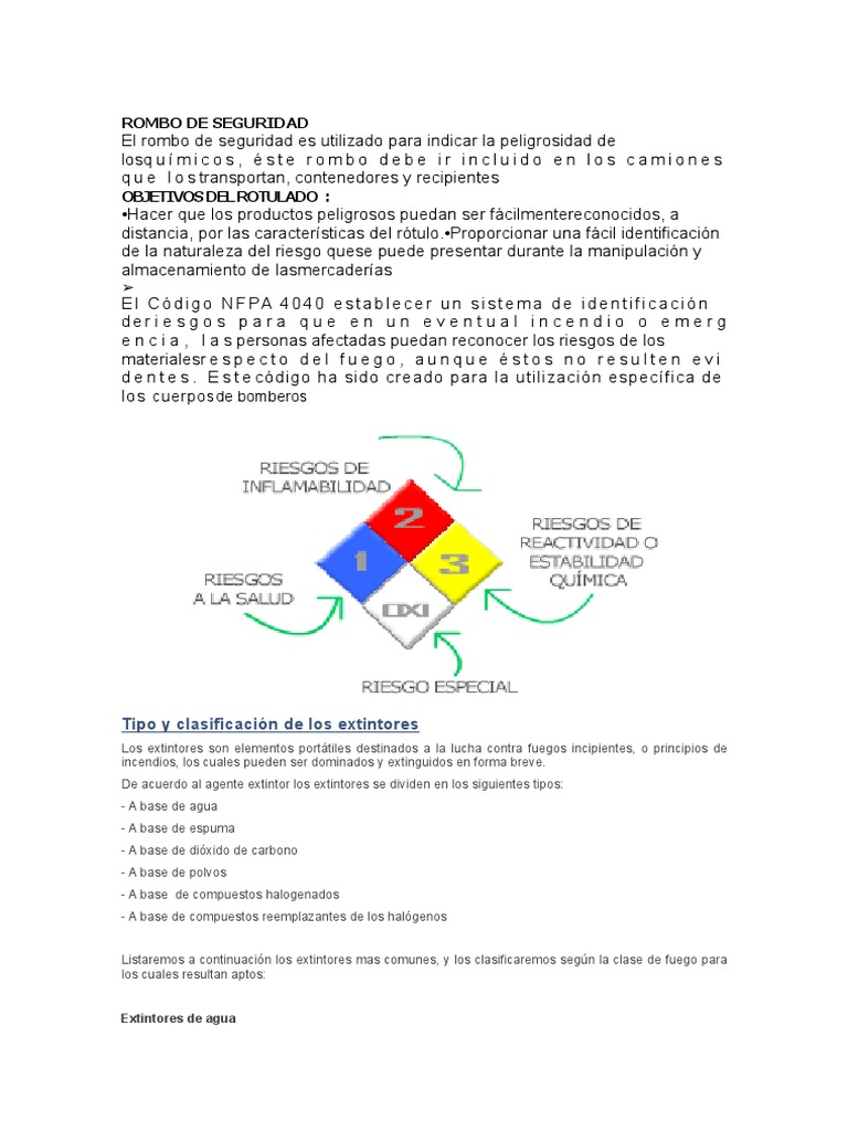 Rombo de Seguridad | Descargar gratis PDF | Combustión | Oxígeno