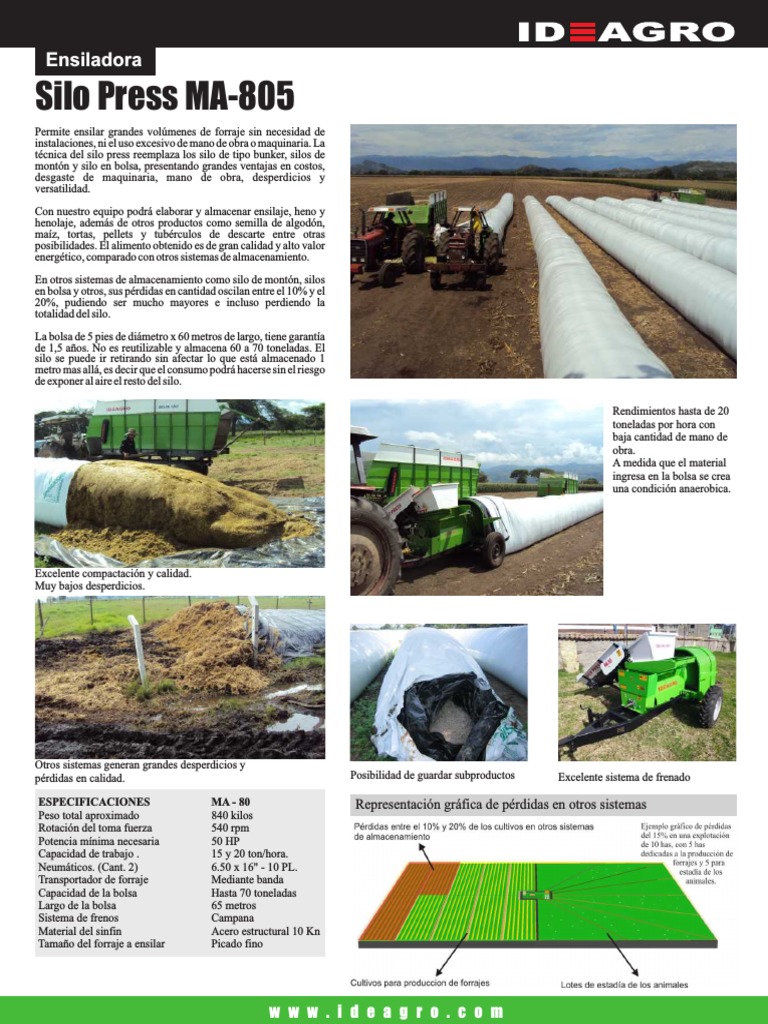 Silo Press MA-805: Eficiencia en Ensilaje | PDF | Agricultura | Naturaleza