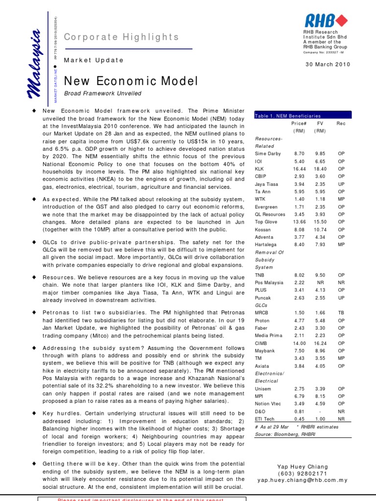 Market Update: New Economic Model: Broad Framework Unveiled-30/03/2010 ...