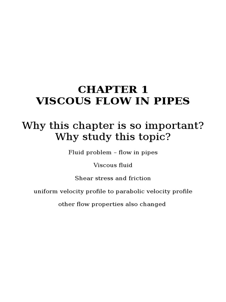 Analysis of Viscous Flow in Pipes: An In-Depth Examination of Fluid ...