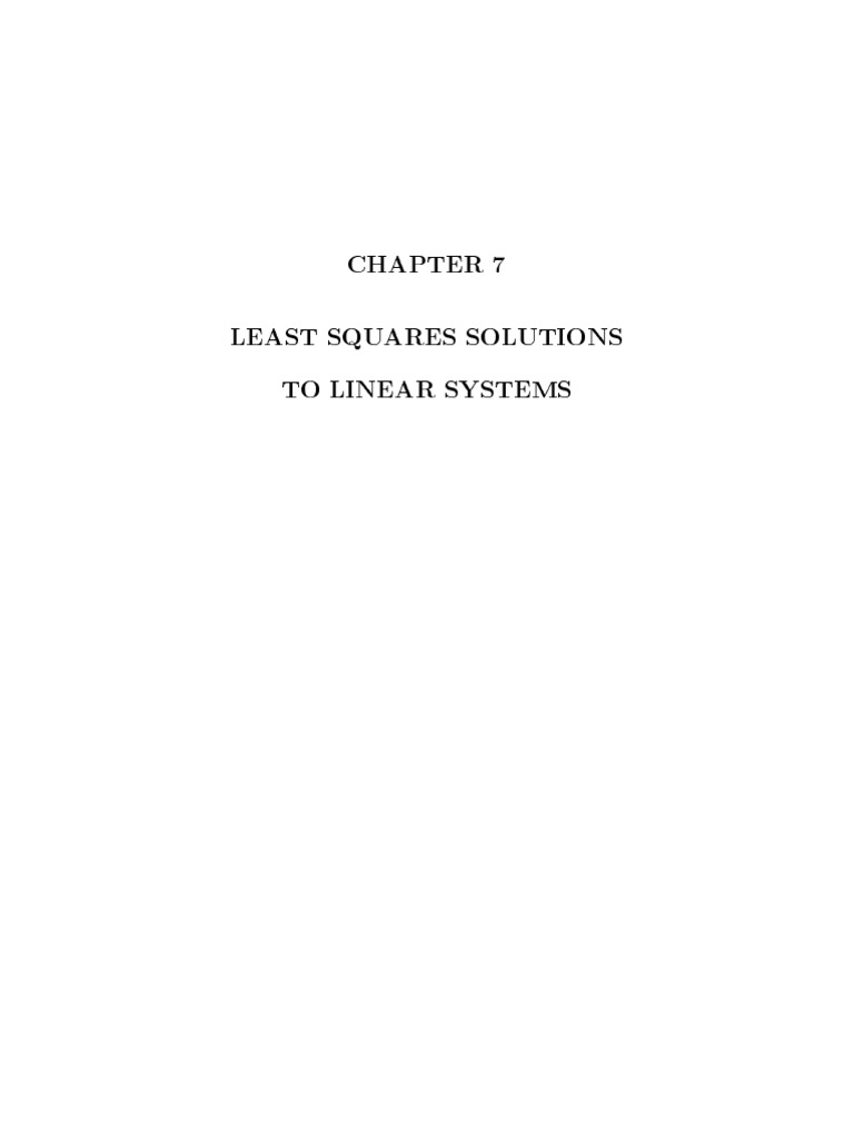 Numerical Linear Algebra Biswa Nath Datta PART II - Ch7-11 | PDF