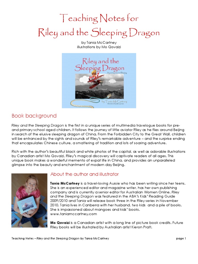 Teaching Notes Riley and The Sleeping Dragon | PDF | Books | Dragon