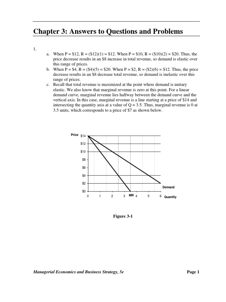 Chapter 3: Answers To Questions and Problems: Managerial Economics and Business Strategy, 5e ...