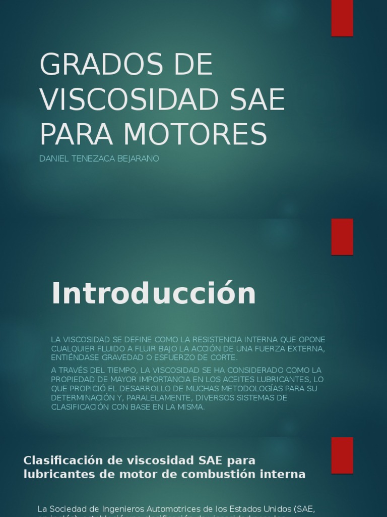 Grados de Viscosidad Sae para Motores | PDF | Lubricante | Viscosidad
