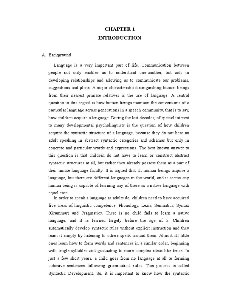 Syntactic Development in Psycholinguistics | PDF | Psycholinguistics ...