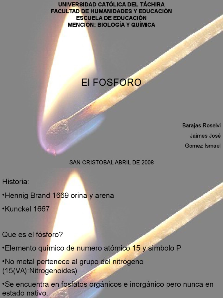 El Elemento Fosforo | Fósforo | Átomos