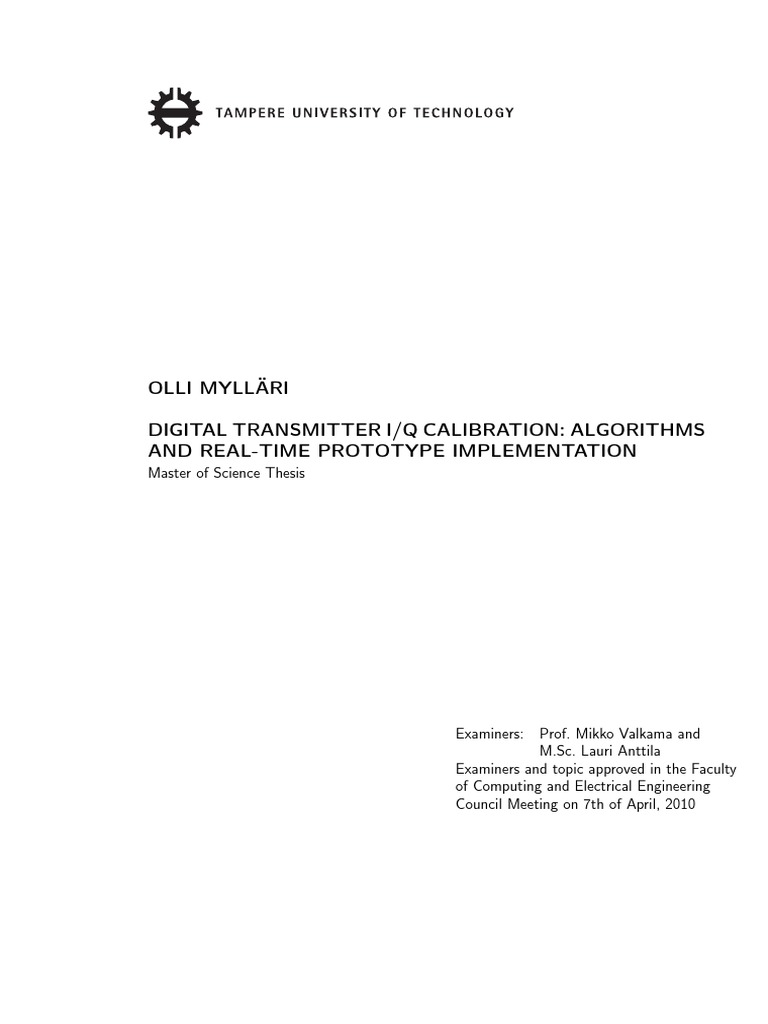 IQ Calibration | PDF | Modulation | Signal (Electrical Engineering)