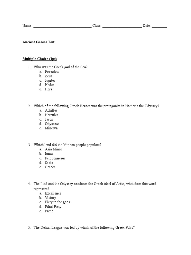 Ancient Greece Cycle 2 Assessment | PDF | History