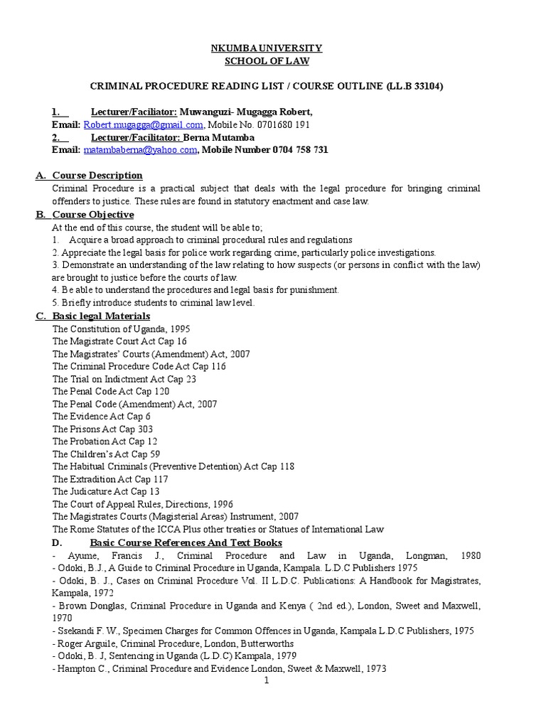 Evidence Law Reading List | PDF | Magistrate | Crime & Violence