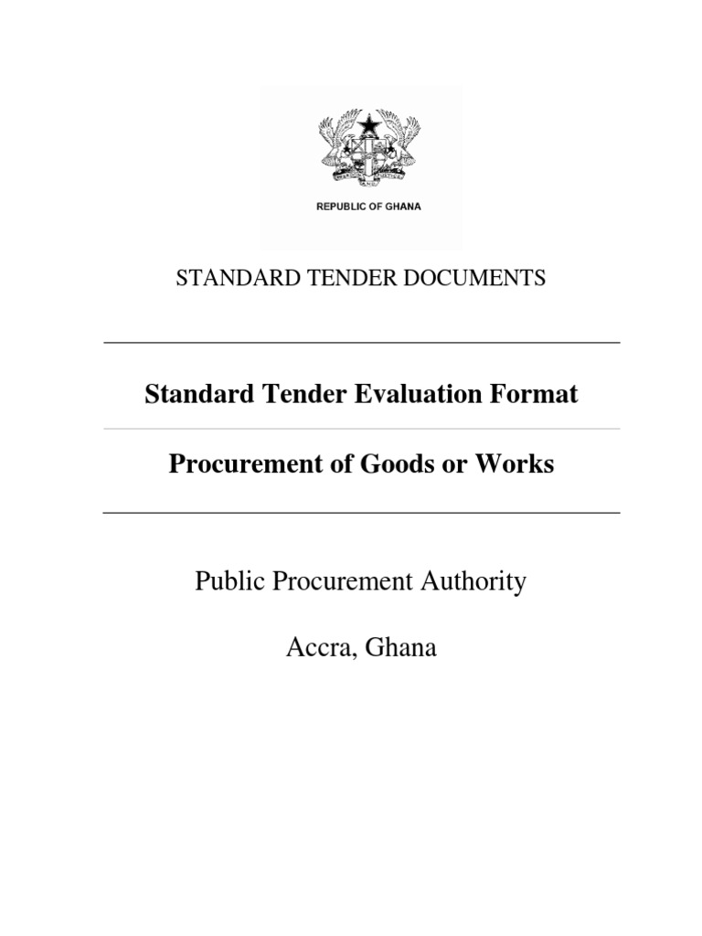 Standard Tender Evaluation Form For Good and Works | PDF | Exchange ...