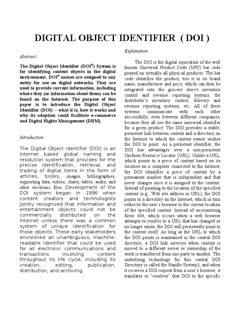 Digital Object Identifier | PDF | Digital Object Identifier | Digital ...
