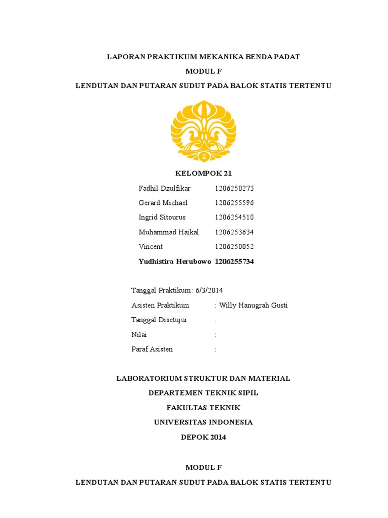 Modul F Mekanika Benda Padat | PDF