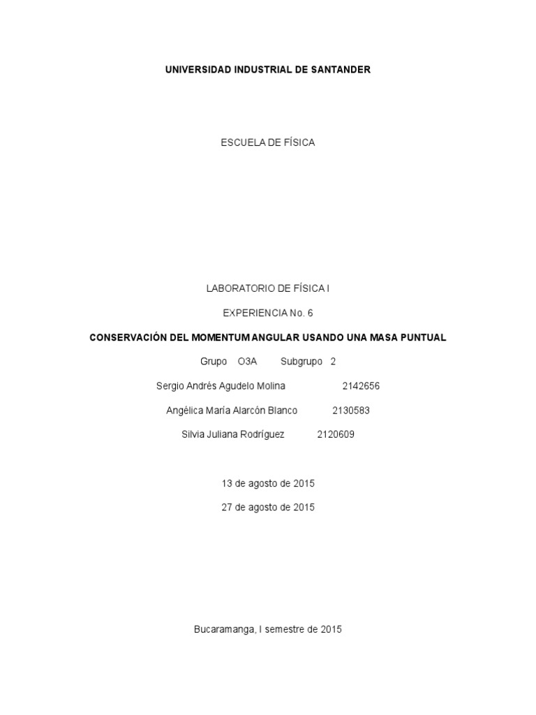 Conservación del Momentum Angular | PDF | Momento angular | Impulso