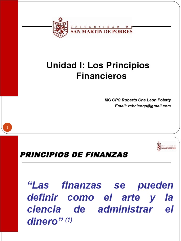 Unidad I Los Principios Financieros | PDF | Compartir (Finanzas ...