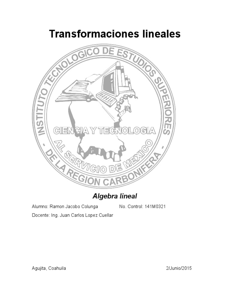 Transformaciones Lineales | PDF | Mapa lineal | Espacio vectorial