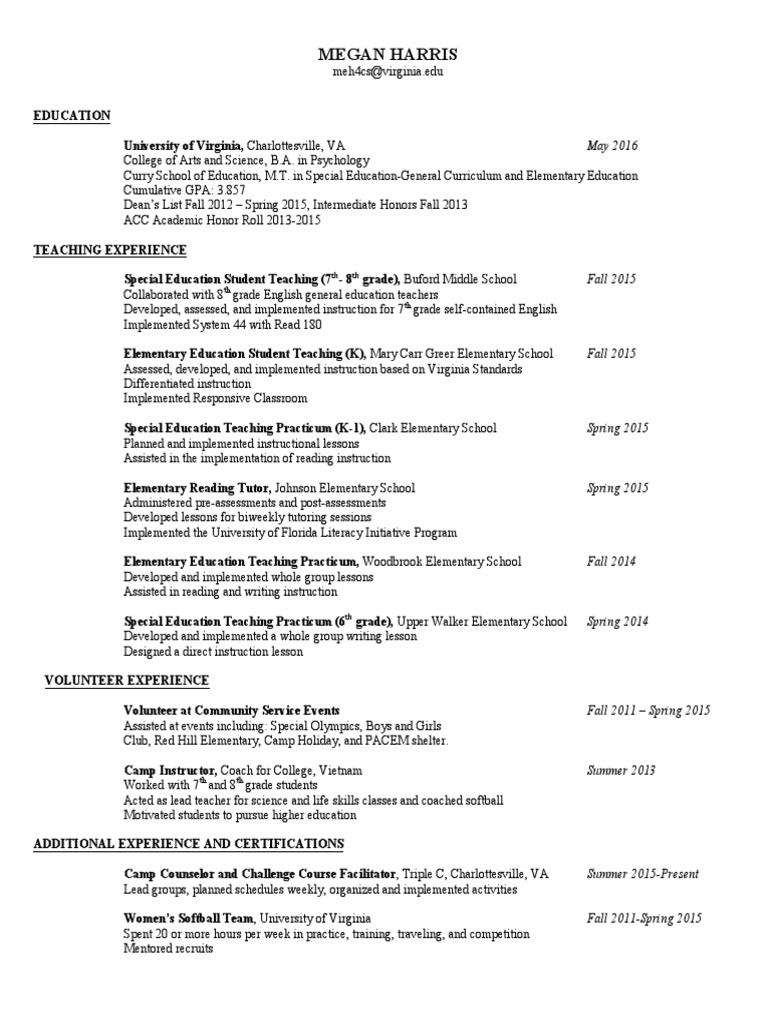Resume Megan Harris | PDF